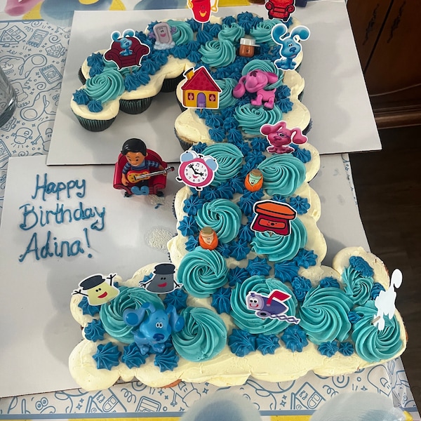 Blues Clues Cupcake Topper Blues Clues Theme Party Blues Clues Decorations Blues Clues