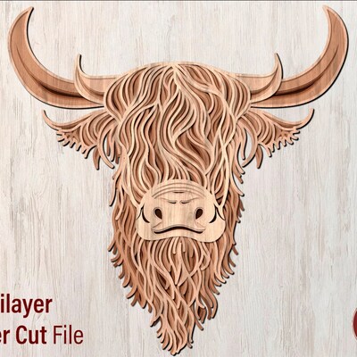 Multilayer Angus Cow Laser Cut File 3D Layered Cow Layered Dxf Dwg ...