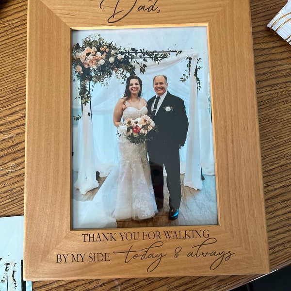 Father of the Bride Gift From Bride - Wood Picture Frame Engraved 5x7 ...