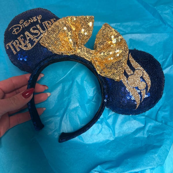 Blue Iridescent Sequin Mouse Ears, Blue Iridescent Velvet Mouse Ears ...