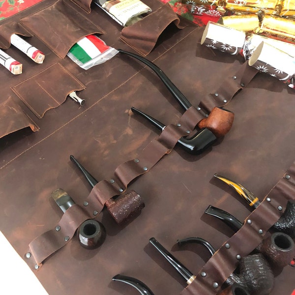 Leather Wall Rack for Holding Tobacco Pipes and Accessories, Wall Pipe ...