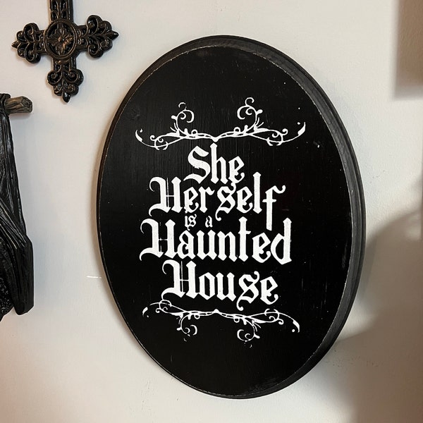 Haunted House Plaque, Witchcraft, Gothic, Witch, Spooky, Altar ...