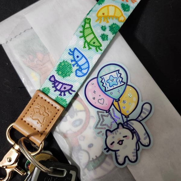 Shrimp Candy Bag Shaker Keychain Puffy Squishy PVC Charm Cute Ocean ...