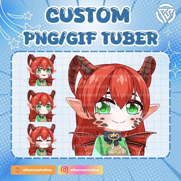 Custom Chibi Pngtuber, Pngtuber, Pngtuber Character, Giftuber, Pngtuber ...