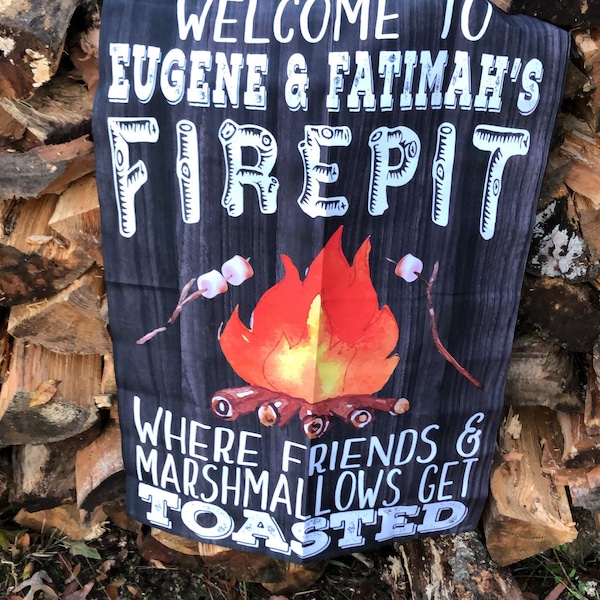 Personalized Garden Flag, Garden Flag, Firepit Flag, Campfire Flag ...