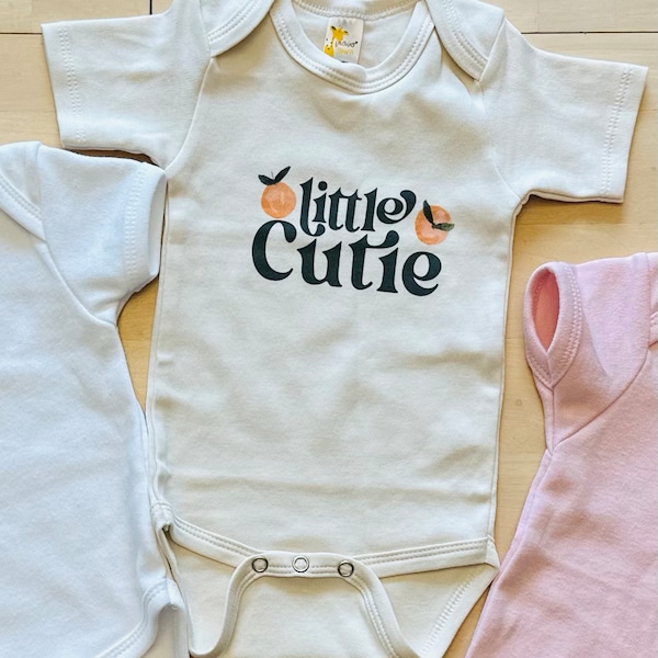 Little Cutie Onesie® - Retro Orange Bodysuit - Cute Fruit Natural Baby ...