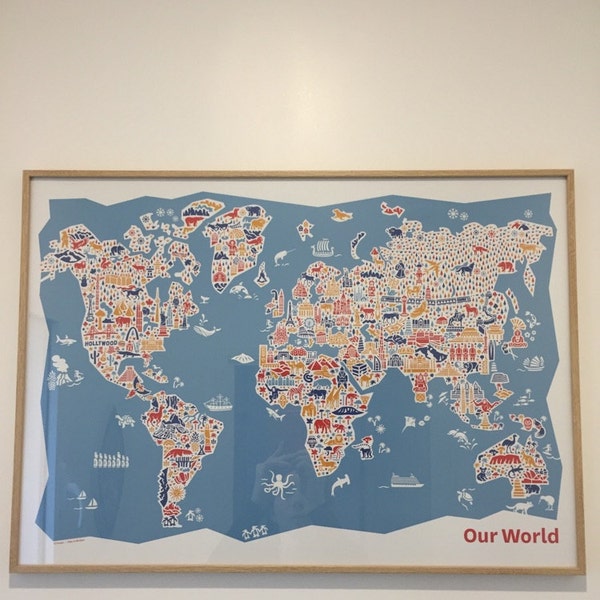 World Map Poster - Etsy
