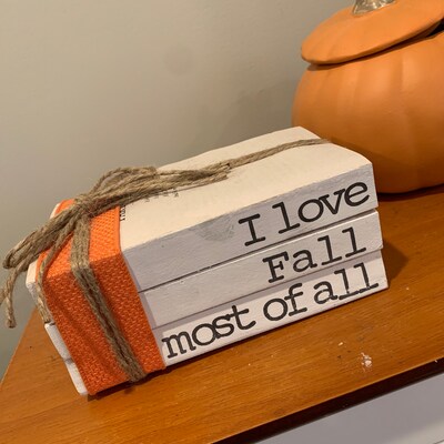 Fall Book Stacks, Thanksgiving Home Decor, Fall Stacked Books, Autumn ...