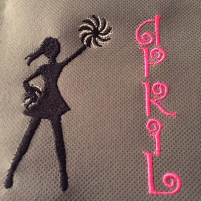 Cheerleader Machine Embroidery Design, Cheer Embroidery Design, Pom Pom ...