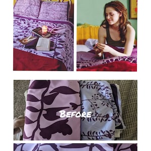 Bella's Bedding twin, Full, Queen Twilight Reddish-purple Plant Floral ...