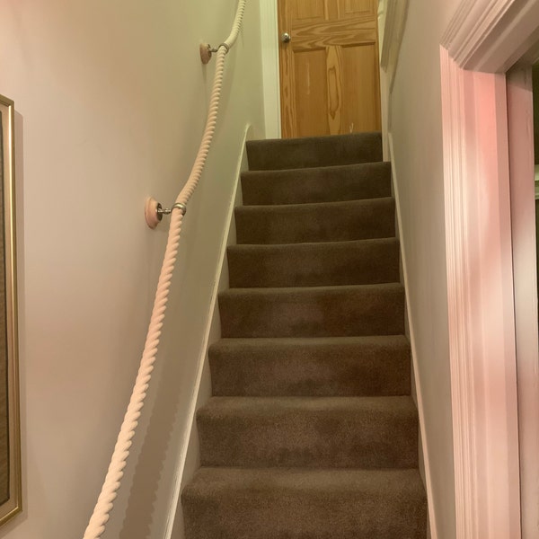 Natural Jute Bannister Handrail Stair Rope Comes With Man Rope Knots ...