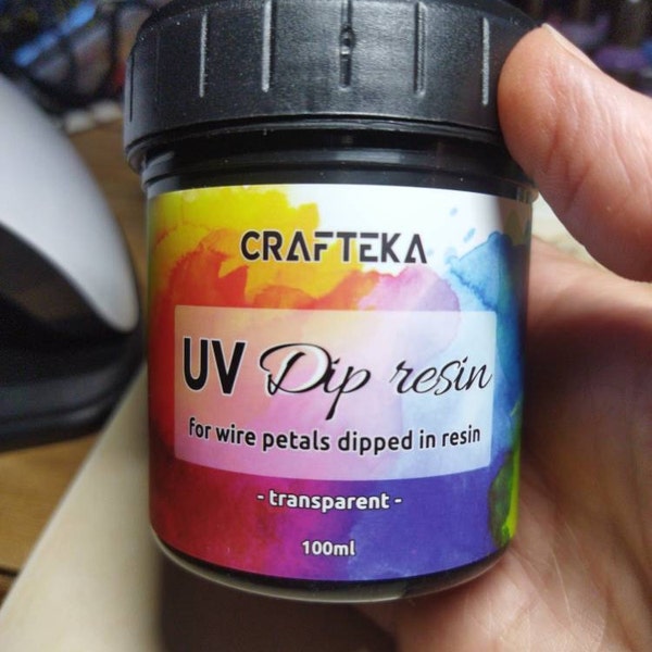 UV DIP RESIN for Wire Flower Shapes and Glazing, 100ml, Transparent - Etsy