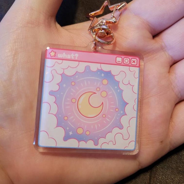 Moon UI Acrylic Keychain Kawaii Cosmic Computer Acrylic Charm, Cute ...