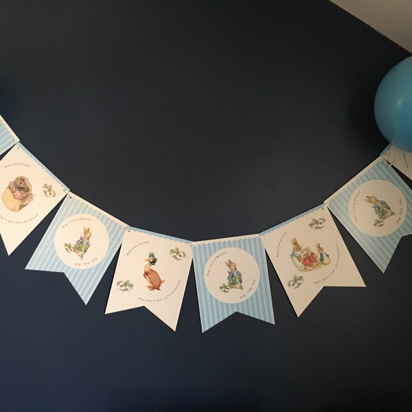 Peter Rabbit Bunting Garland, Christening Party Decoration, Baby Shower ...