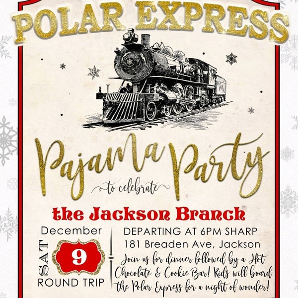Polar Express Invitation - INSTANT DOWNLOAD - Partially Editable ...