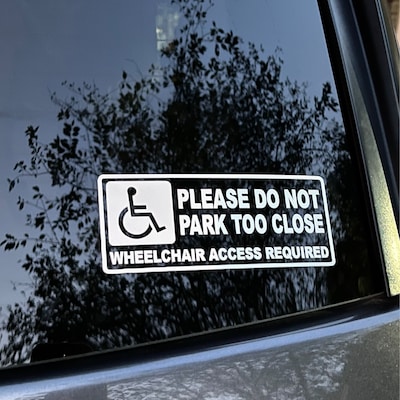 WHEELCHAIR ACCESS REQUIRED Car Sticker Decal Window Door Disabled Blue ...