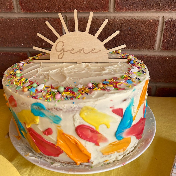 Personalised Sun Birthday Cake Topper | Sunshine Cake Topper | Sun Cake ...