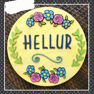 Hellur Door Hanger Sign - Digital Download - Etsy