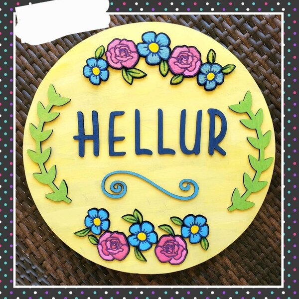 Hellur Door Hanger Sign - Digital Download - Etsy