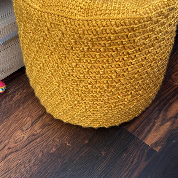 Crochet Pattern Video Tutorial Devon Pouf Footstooò DIY Tutorial Large ...