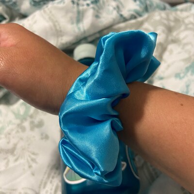 Baby Blue Silky Satin Hair Scrunchie Mini & Large Size - Etsy UK