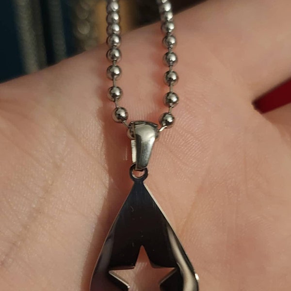 Guitar Pick Star Pendant and Box Chain 925 Silver Blackstar David Bowie ...