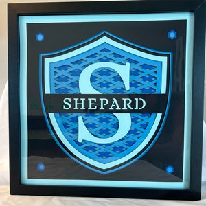 3D Masculine Split Monogram A-Z Shadow Box, Custom Name, Gift for Men ...