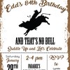 Editable Bull Ride Birthday Invite Invitation 5x7 Digital Instant ...