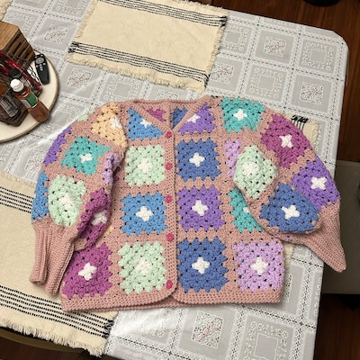 Granny Square Cardigan Crochet Pattern Downloadable PDF - Etsy
