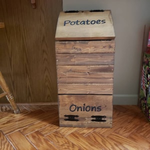 Wooden Potato & Onion Bin / Vegetable Storage / Potato Bin / - Etsy