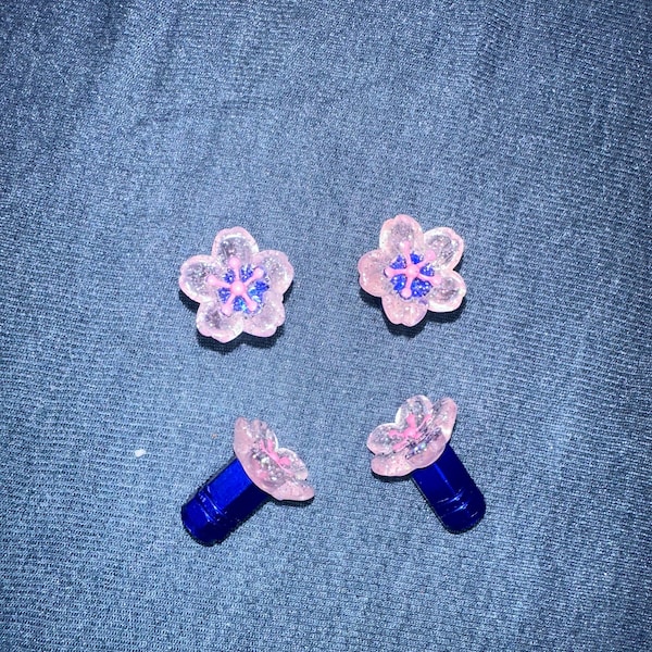 Pink Cherry Blossoms Car Valve Cap Set, Sakura Cherry Blossom Tire ...