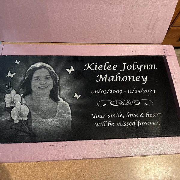 Absolute Black Granite Memorial Headstone - 12"x24" Flat Grave Marker ...
