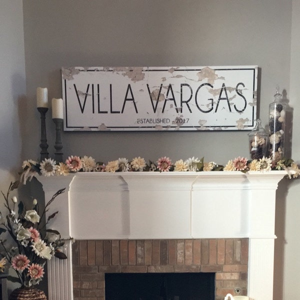 Family Established Signs Rustic Gift for Her Rustic Last Name Sign ...