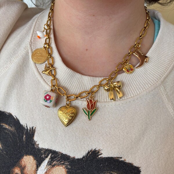 Movie Characters Charm Necklace Gold - Etsy