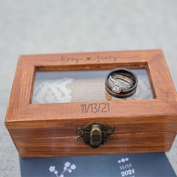 Mr & Mrs Ring Box, Personalized Ring Box, Wedding Box, Wooden Ring Box ...