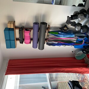 Wall-mounted Yoga Mat Rack: Handmade, Furniture Quality, 100% Solid ...
