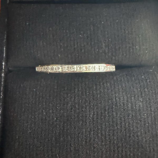 Princess Cut Diamond Eternity Ring 1.8mm 18k 14k. Wedding Band . Full 3 ...