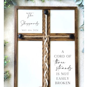 A Cord of Three Strands Unity Ceremony Braided Cord Cross Sign With ...