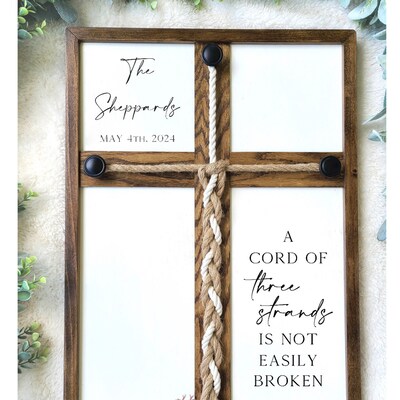 A Cord of Three Strands Unity Ceremony Braided Cord Cross Sign With ...