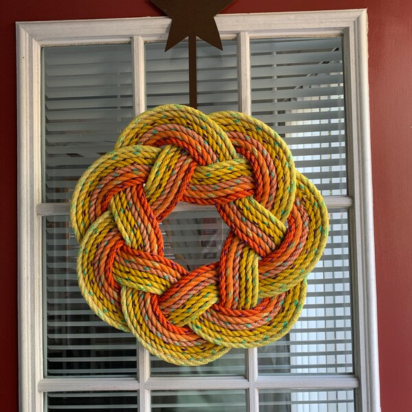 Autumn Wreath, Upcycled Lobster Rope, Maine Made Nautical Wreath, Fall ...