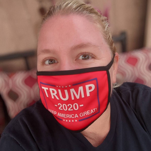 2 PACK! Blue Trump Mask, Thin Blue Line Mask, Red Trump Mask,us Flag ...