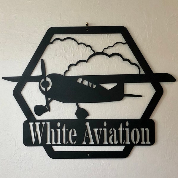 Airplane Monogram Side View Sign, Pilot Gifts, Personalized Aviation ...