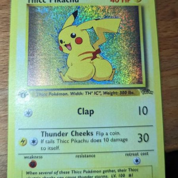 Custom-made Thicc Pikachu Card - Etsy