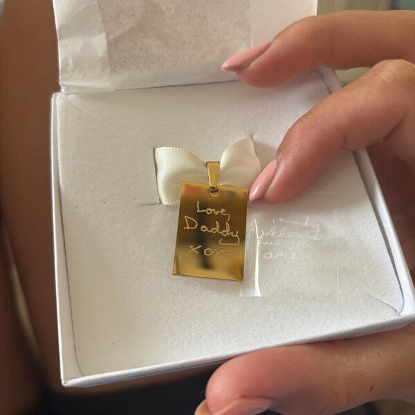 Heart Lock Actual Handwriting Necklace • Signatures • Handwritten ...