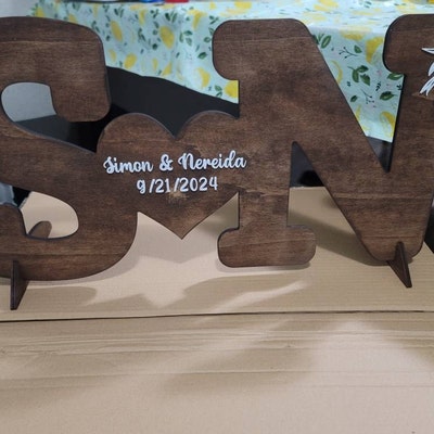 Personalized Engraved Wood Letter Guest Book Alternative/ Wedding Sign ...