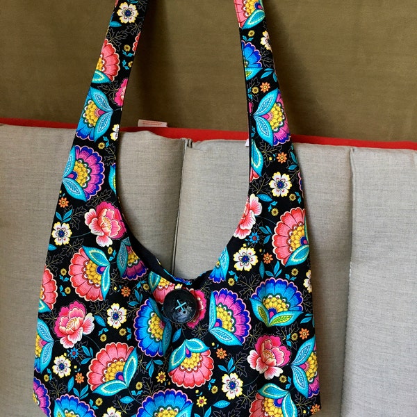 Patchwork Hobo Bag Crossbody Bag Floral Boho Bag Cotton Hippie Purse ...