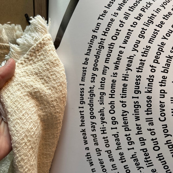 Custom Vinyl Lyrics Print, off White, Personalised Music Poster ...