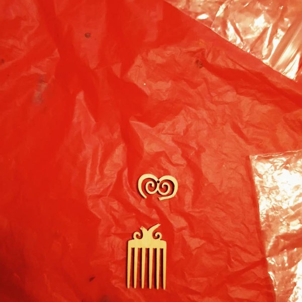 10 Plain Wooden Afro Pick Natural Hair Adinkra Pick Jewelry Earrings ...