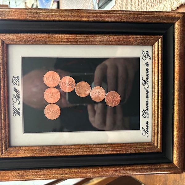 Copper Coin 7 Year Anniversary Gift - Framed 7 Configuration - Etsy
