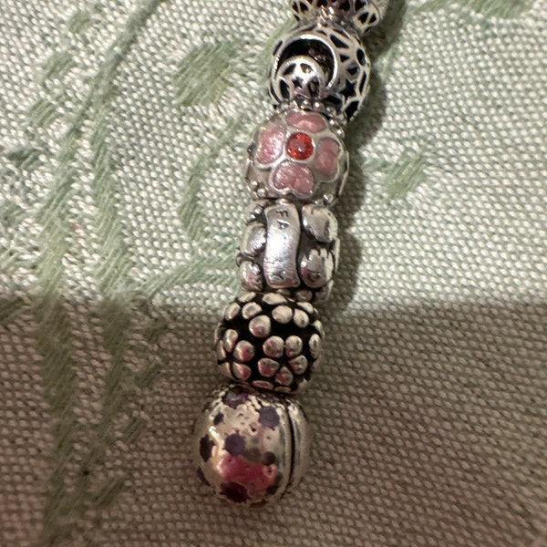 Authentic Pandora Pink Daisy 790433EP Enamel Charm, Pre-owned Retired ...